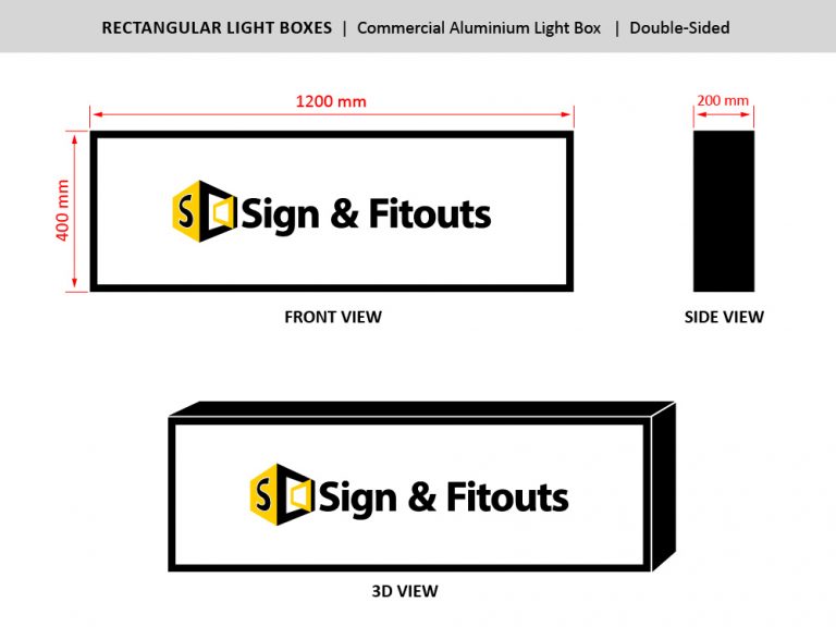 Double-Sided Rectangular Light Box Sign - Sign And Fitouts