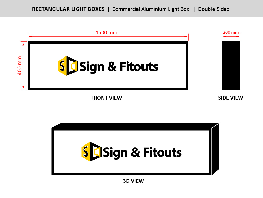 Double-Sided Rectangular Light Box Sign - Sign And Fitouts