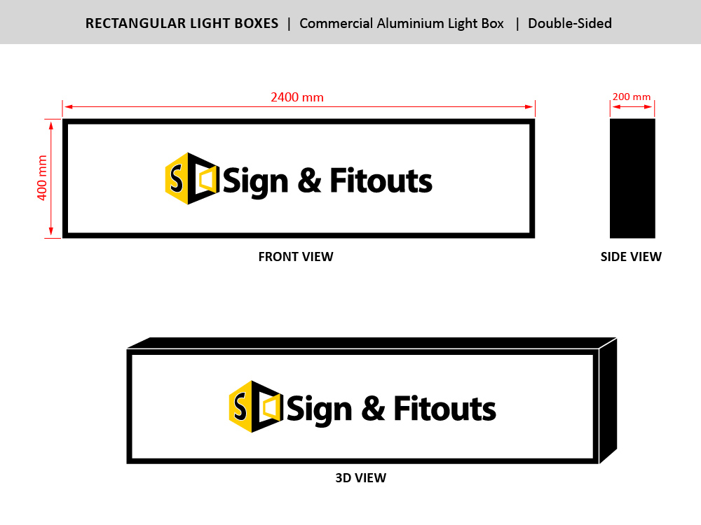 Double-Sided Rectangular Light Box Sign - Sign And Fitouts