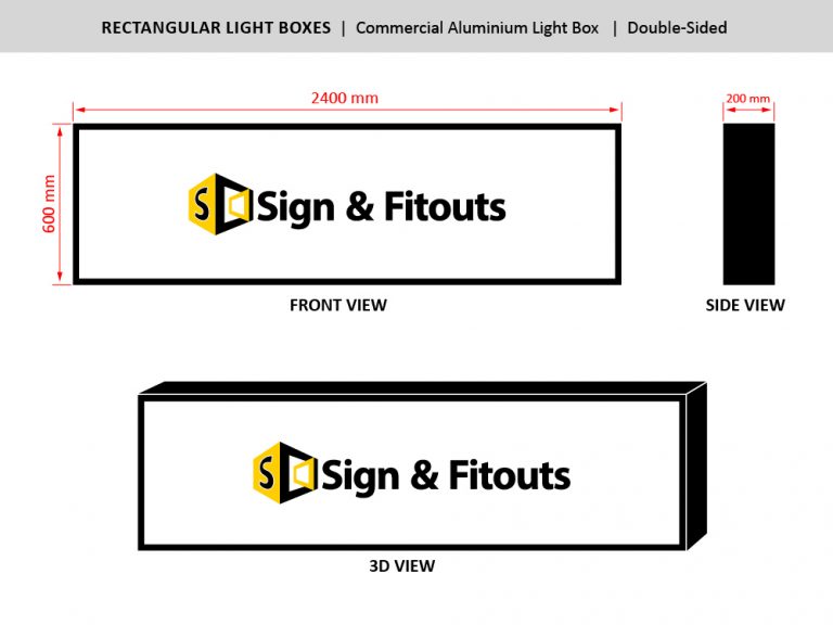 Double-Sided Rectangular Light Box Sign - Sign And Fitouts