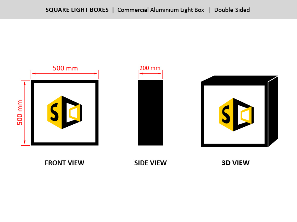 Double-Sided Square Light Box Sign - Sign And Fitouts