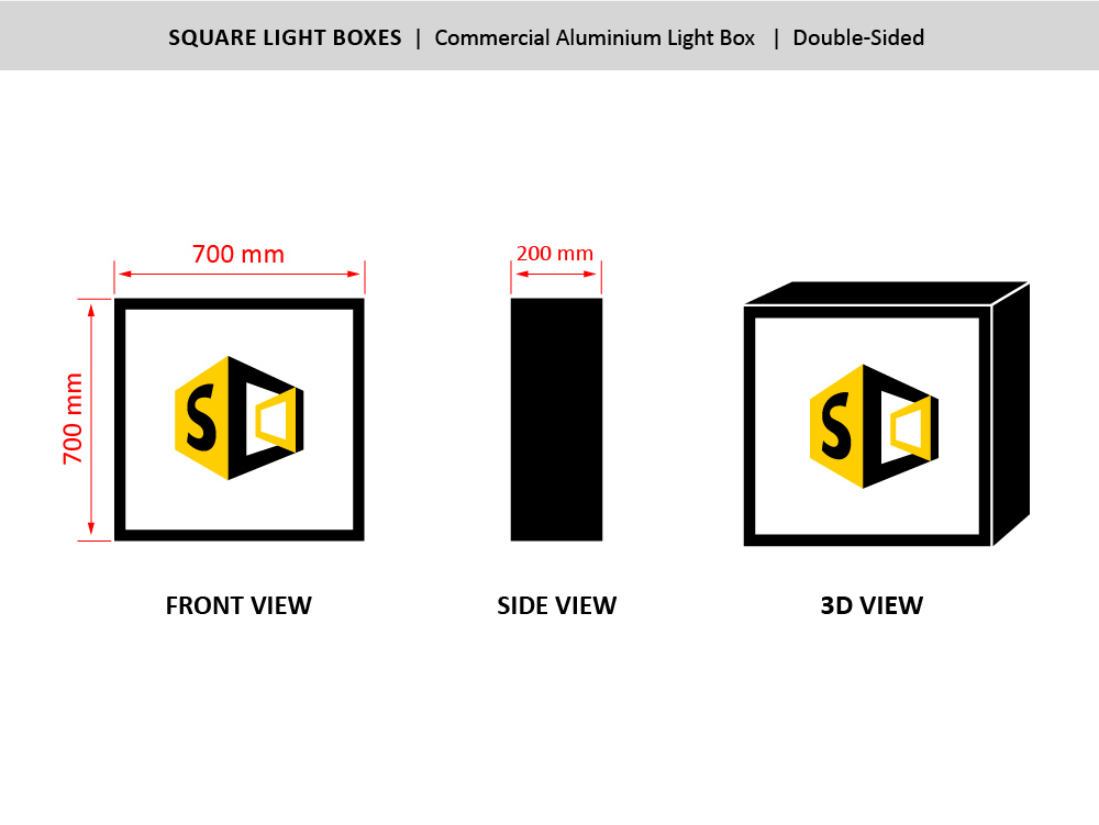 Double-Sided Square Light Box Sign - Sign And Fitouts