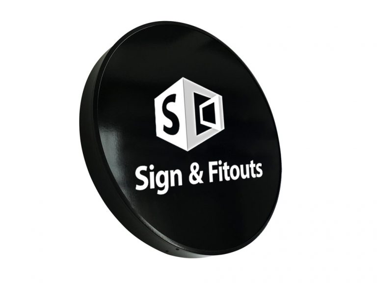Single-Sided Round Light Box Sign - Sign And Fitouts
