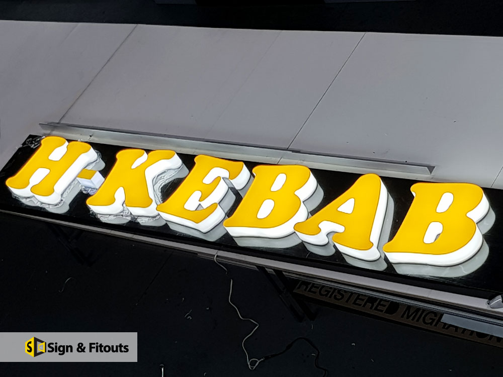 Fabricated acrylic letters - Led sign - 3D Illuminated sign - shop sign ...