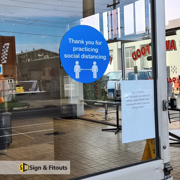 Social Distancing Window Sign - Sign And Fitouts
