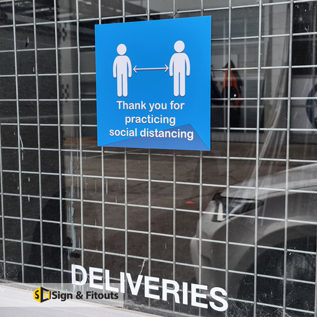 Social Distancing Window Sign - Sign And Fitouts