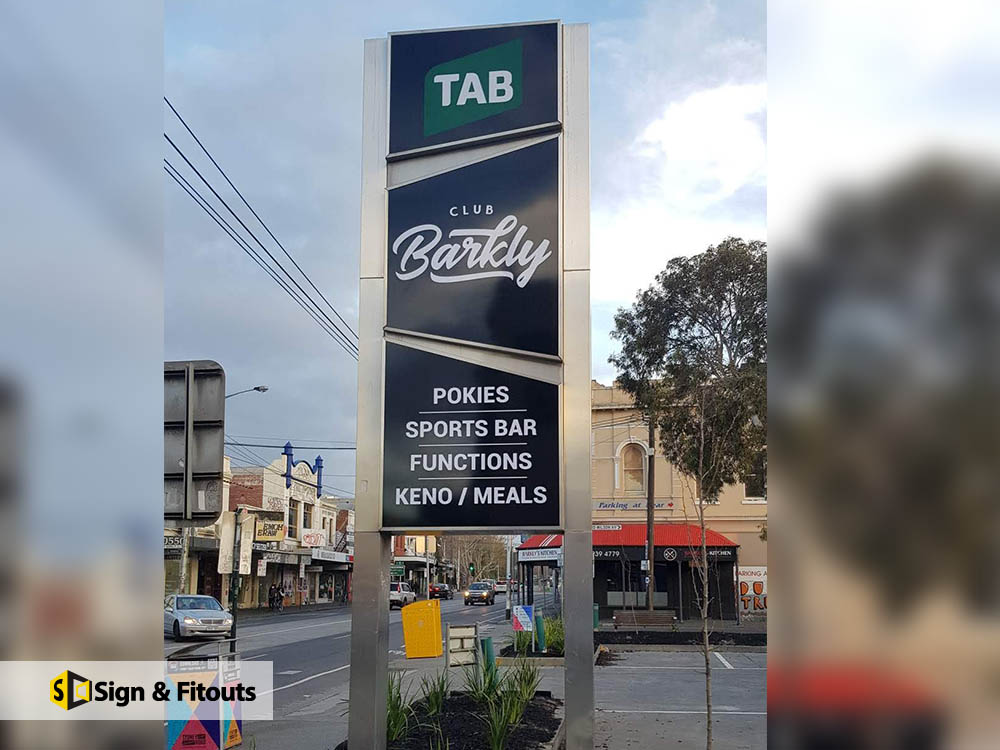 Double sided light box pylon sign - Sign And Fitouts